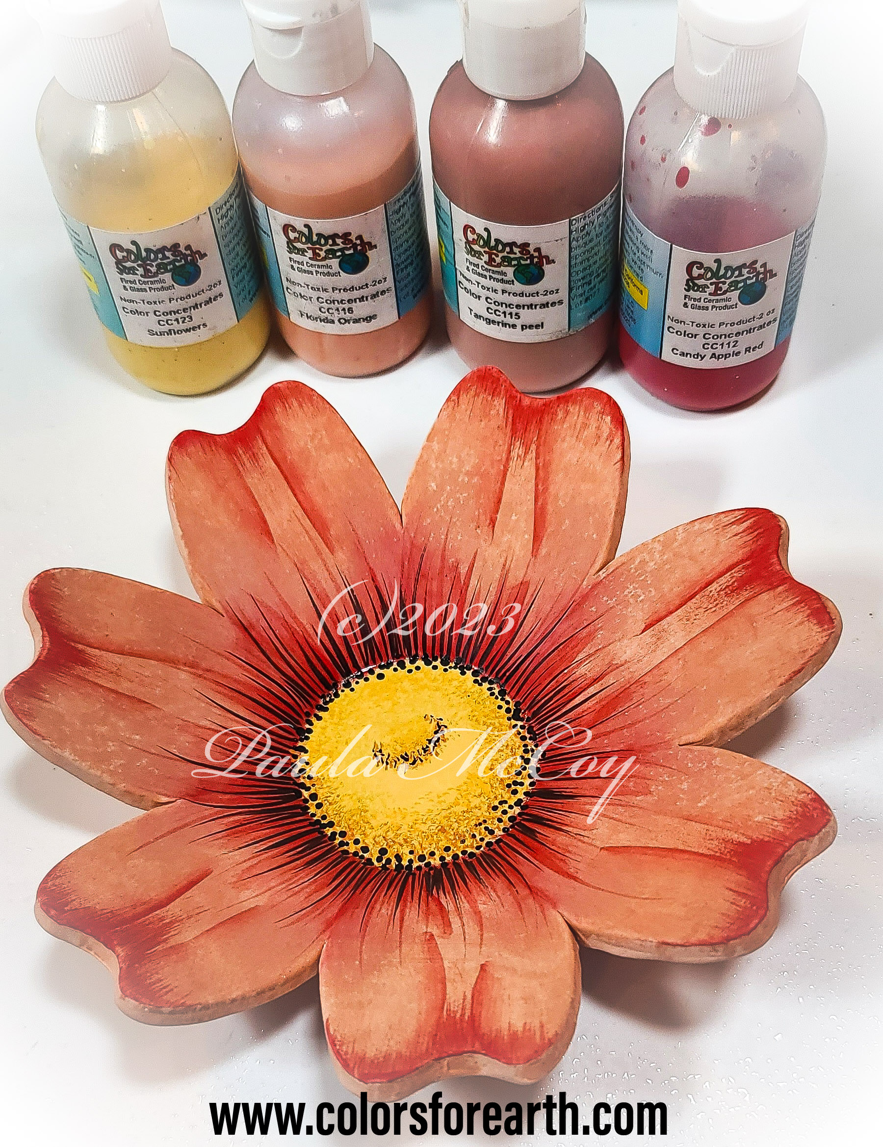 Orange Flower-Ceramic - Colors For Earth, LLC