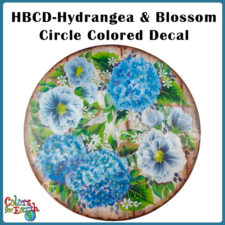 Hydrangea & Blossom Circle - Waterslide Decals - Colors For Earth, LLC